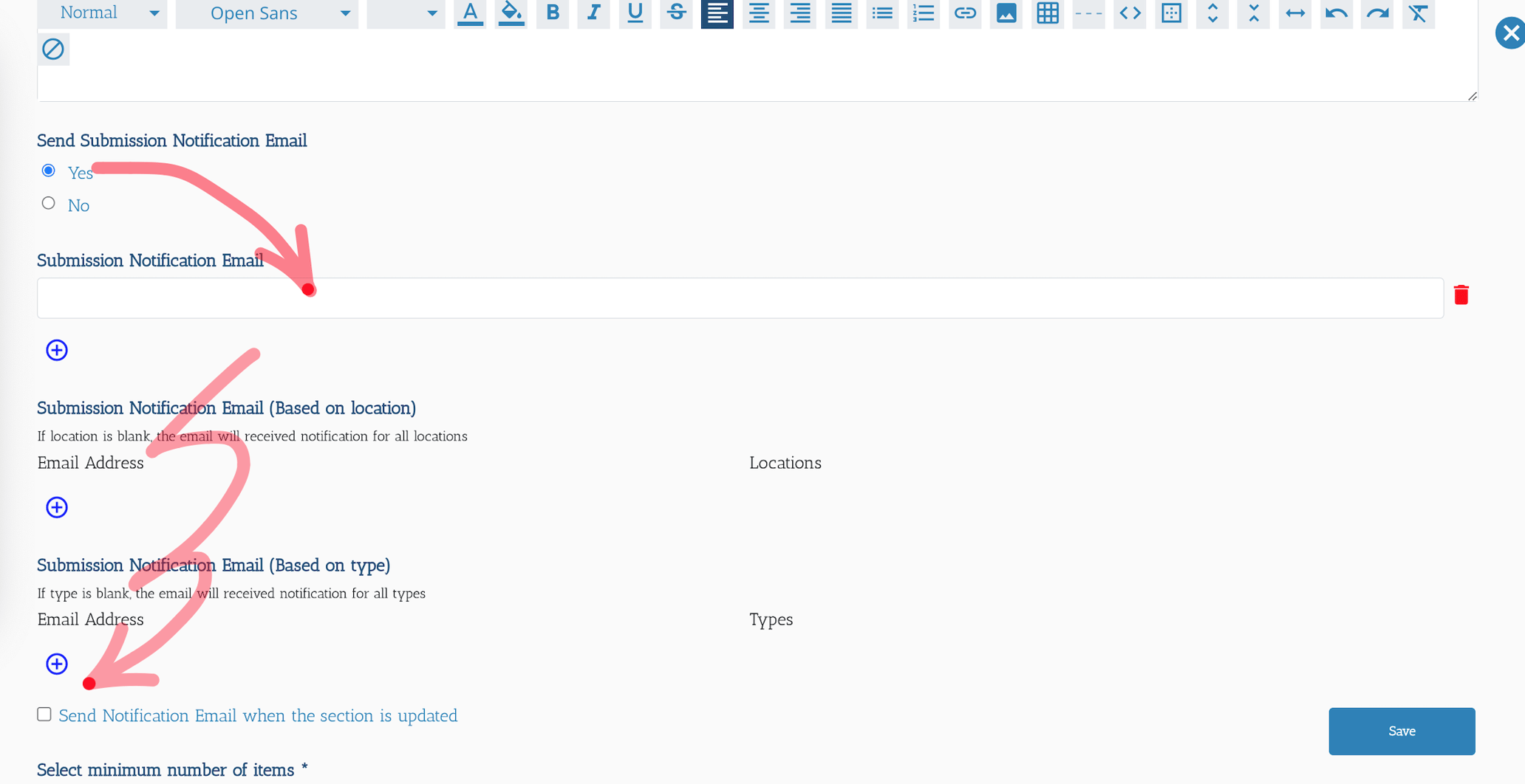 Create Notifications For Sections
